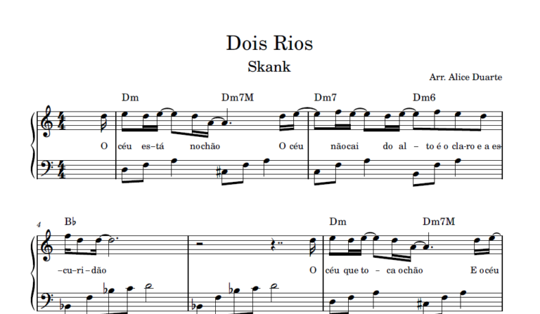 Dois Rios – Partitura para Piano - (Skank)