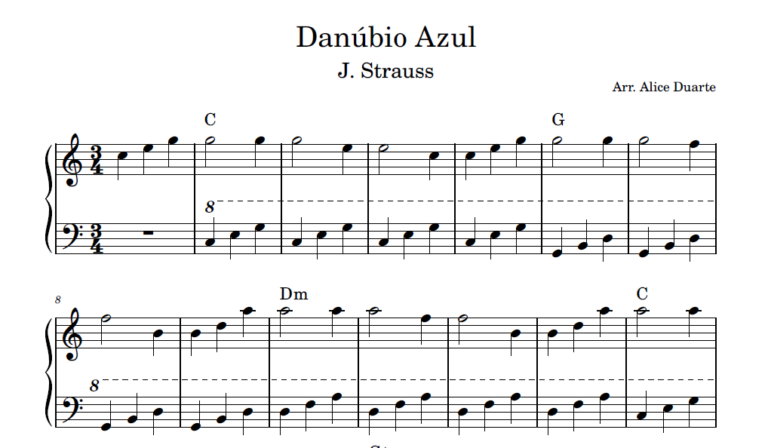 Danúbio Azul – Partitura para Piano - (J. Strauss)