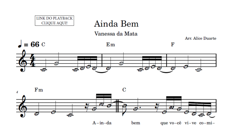 Ainda Bem – Partitura Facilitada - (Vanessa da Mata)
