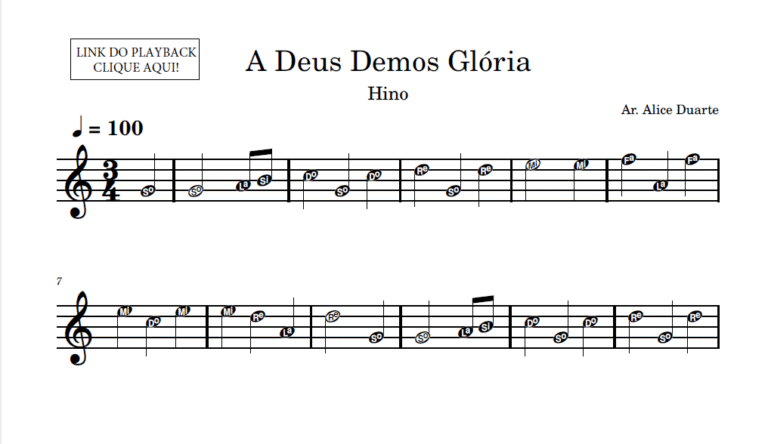 A Deus Demos Glória – Partitura para Instrumentos em Sib