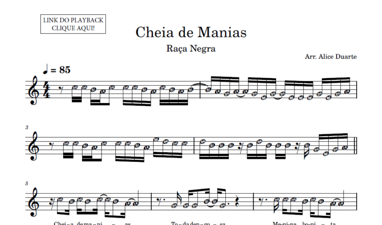 Cheia de Manias – Partitura para Sax Alto - (Raça Negra)