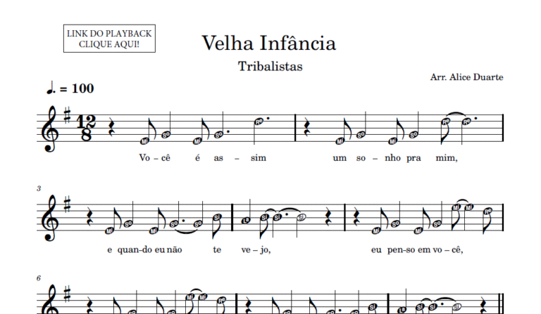Velha Infância – Partitura para Instrumentos em Sib