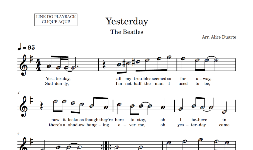 Yesterday – Partitura para Sax Alto - (The Beatles)