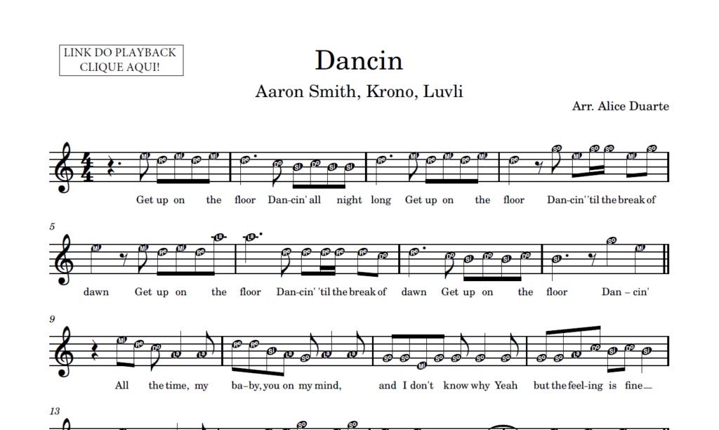 Dancin – Partitura para Sax Alto - (Aaron Smith)